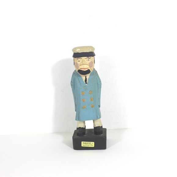 Enesco | Accents | Vintage Hand Carved Wood Sailor Captain Fisherman ...